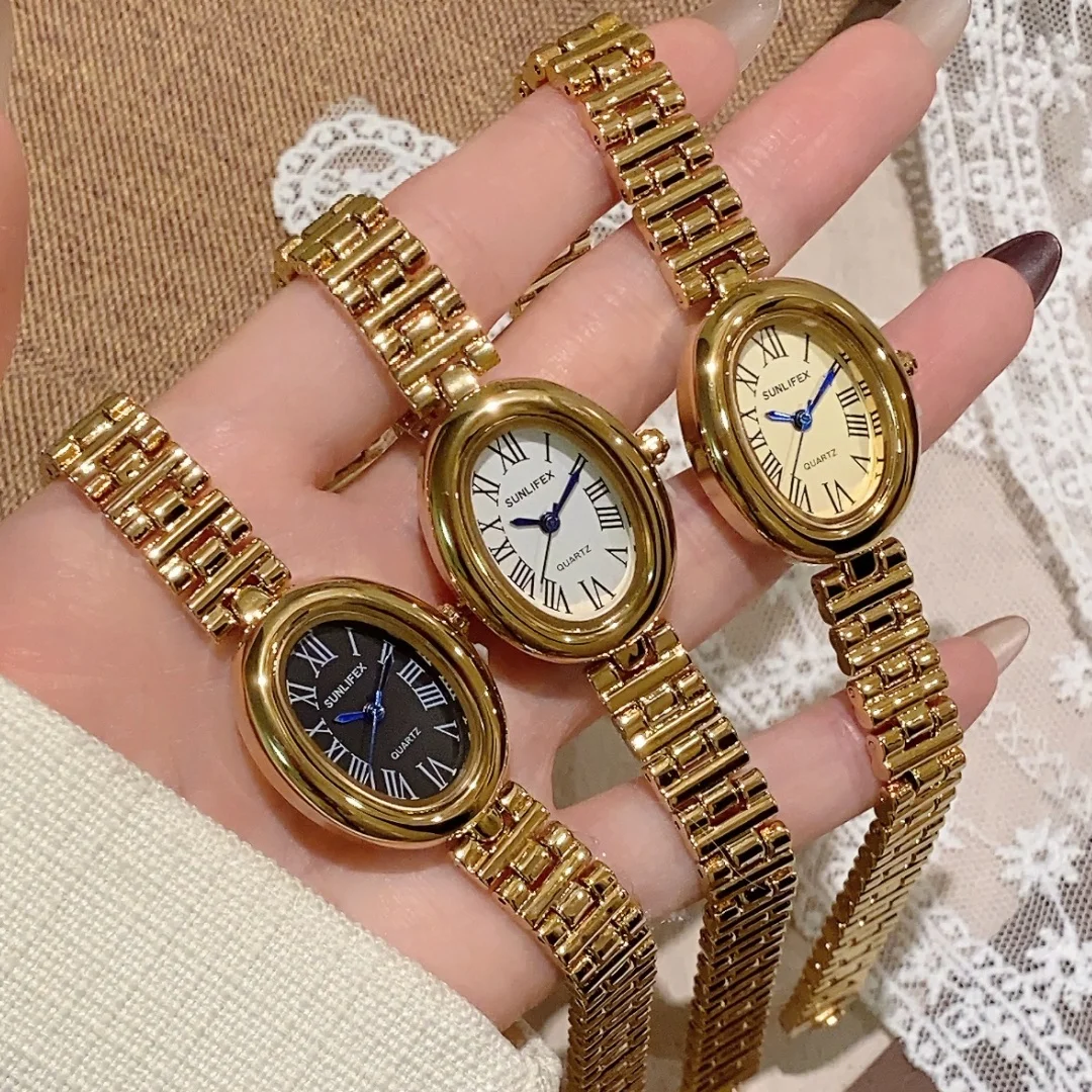 Sunlifex Fashion Women Watches Simple Oval Dial Analog Quartz Watch ...