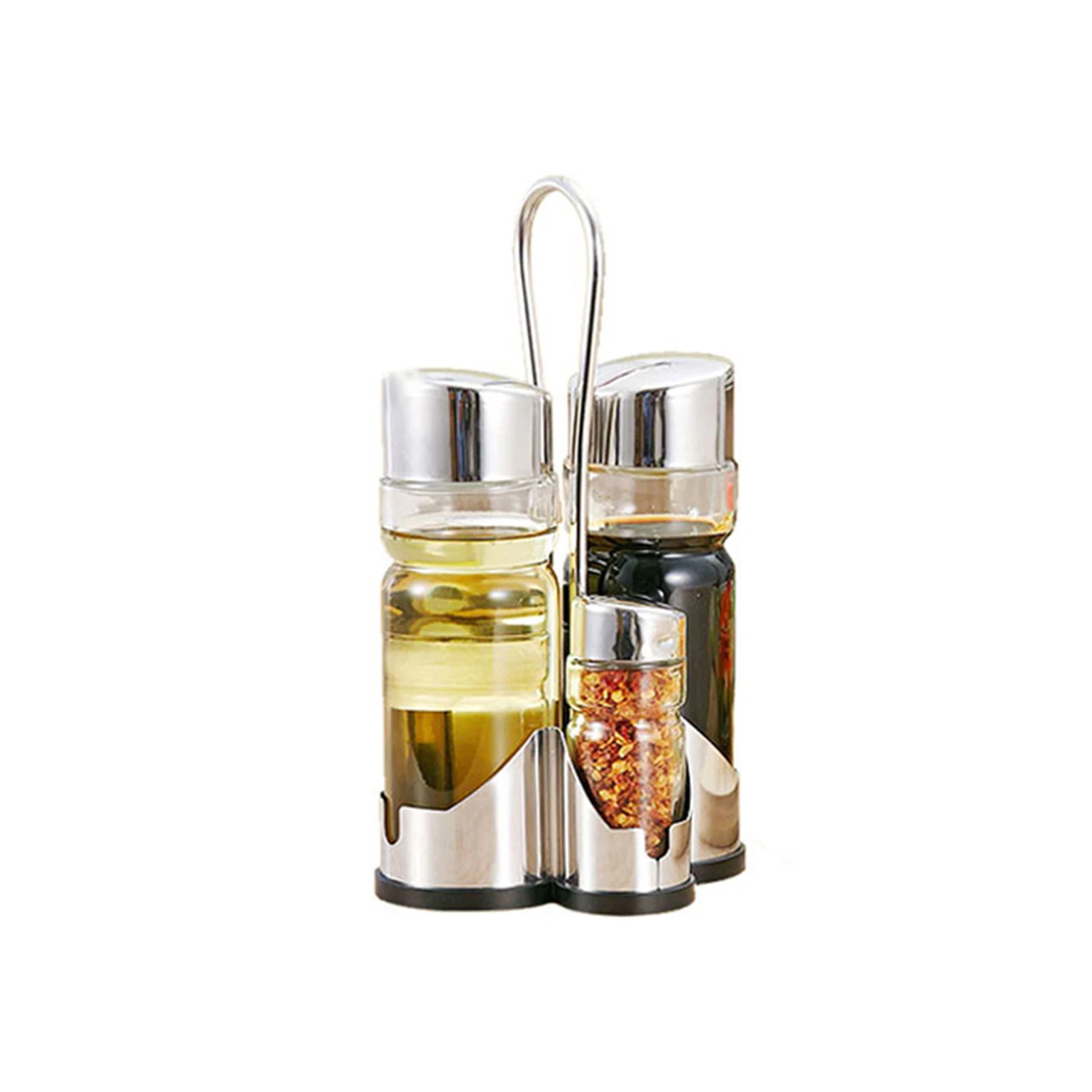 Seasoning-Bottle-Set-Condiment-Holder-Rack-4-in-1-Oil-Vinegar ...