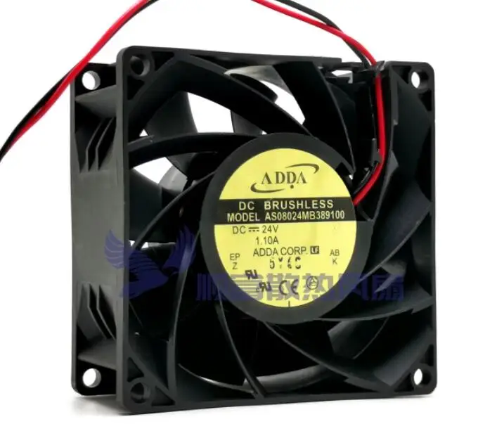 ADDA AS08024MB389100 DC 24V 1.1A 80x80x38mm 2-Wire Server Cooling Fan ...