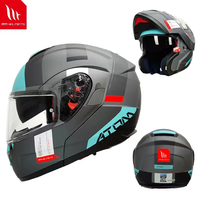 NEW Cascos De Carreras Profesionales MT ATOM SV, Cascos Modulares De ...