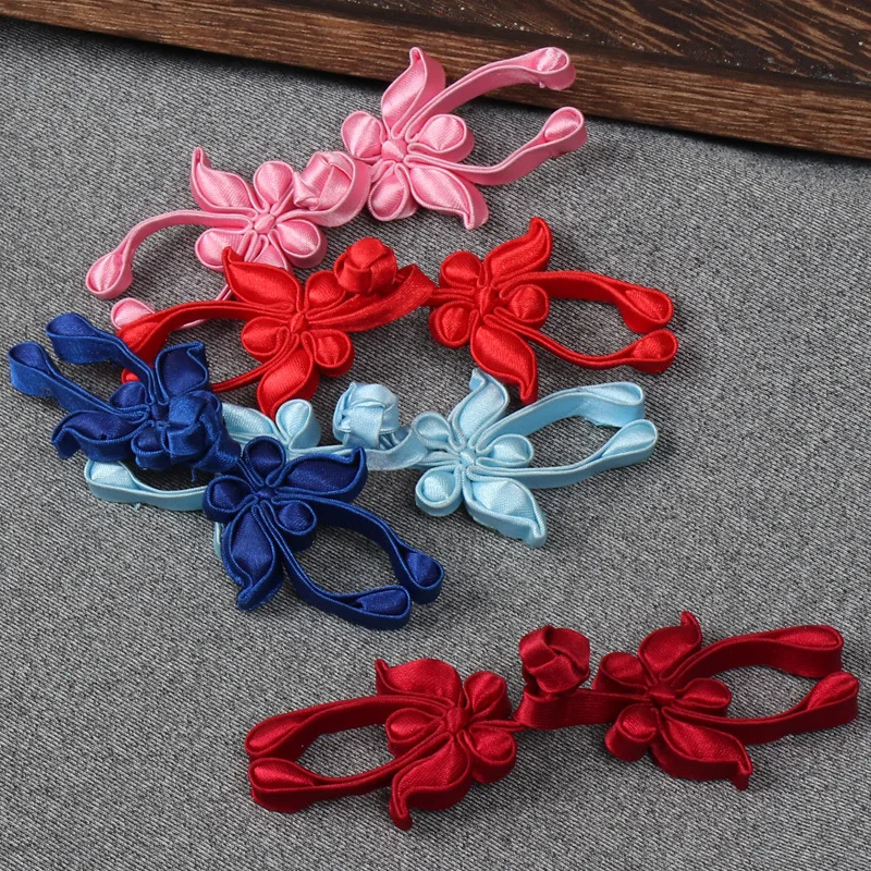 Handmade Cloth Butterfly Buttons Chinese Frog Closures Fastener Knot ...