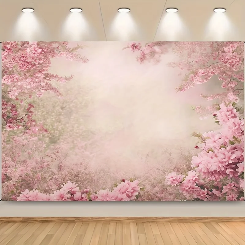 Pink painting flower, spring photography studio booth background flower ...