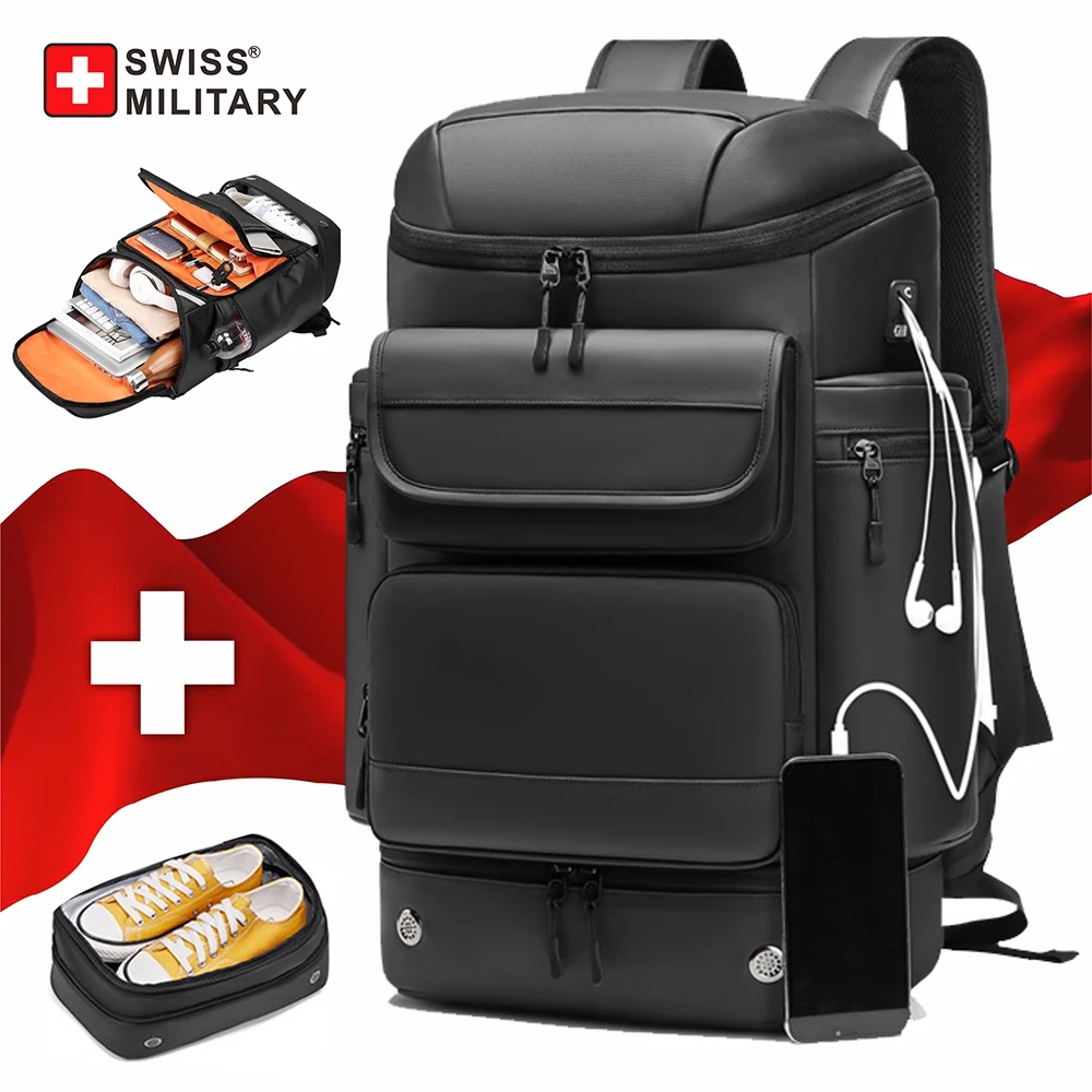 SWISS-MILITARY-Men-Large-Capacity-Travel-Backpack-Outdoors-Fashion ...