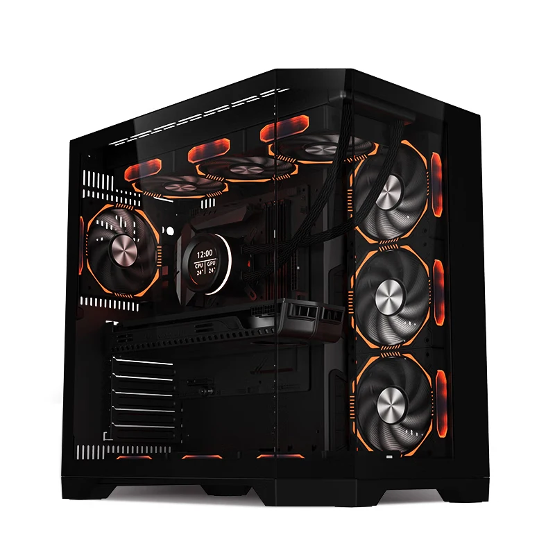 Factory wholesale OEM tempered glass black PC ATX gaming case full ...