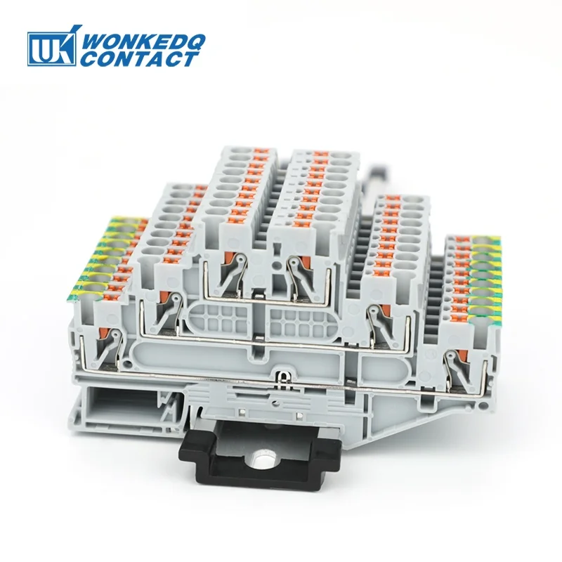 5Pcs PT2.5-PE/L/L Push-in Terminal Block With Bottom Layer Grounding ...