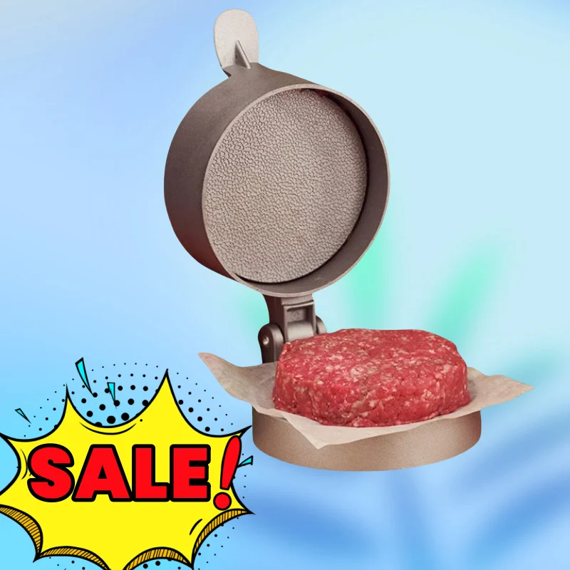 Manually adjustable non stick coating flip burger meat press, beef ...