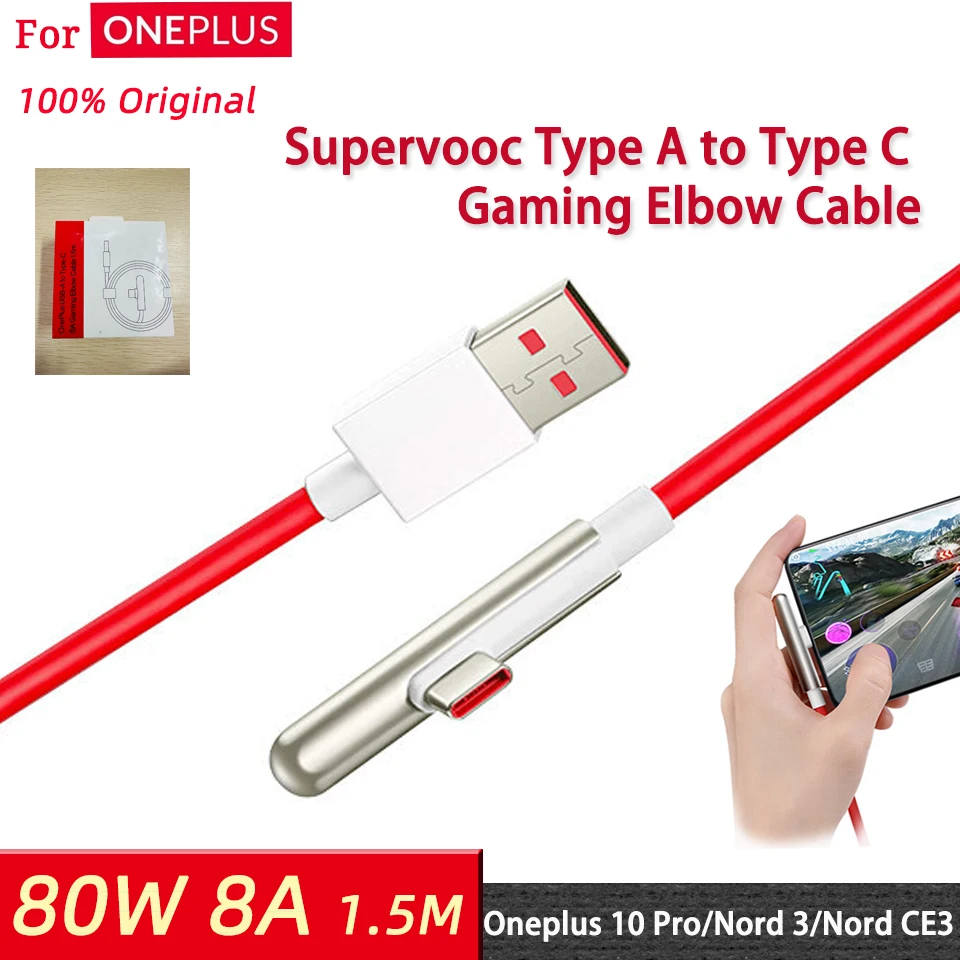 Oneplus-Cable-de-codo-de-90-grados-Original-80w-Supervooc-Warp-Charge ...