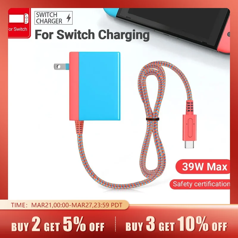 39W-Type-C-Fast-Charger-for-Nintendo-Switch-AC-Adapter-With-15V-2-6A ...