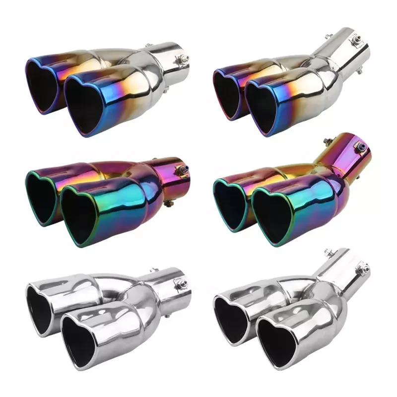 Universal-Car-Accessories-Heart-Shape-Style-Stainless-Steel-Exhaust ...