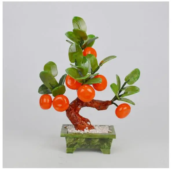 Natural jade Fortune Tree ornament Wealth Chinese Ingot Tree Lucky ...