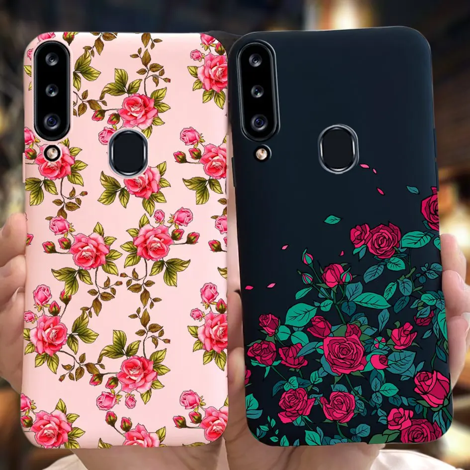 For Samsung Galaxy A20S Phone Case 2019 Popular Flower Painted Matte ...