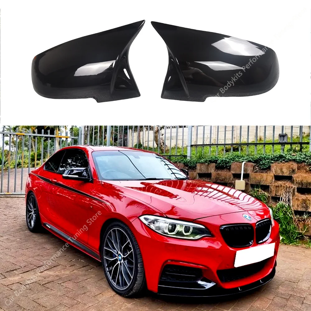 For-BMW-F22-F23-F87-2pcs-M-Style-Gloss-Black-Car-Rear-View-Mirror-Cover ...
