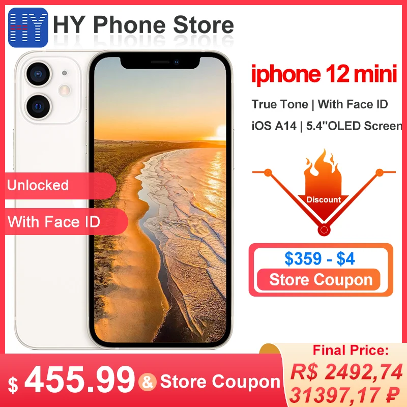 Apple Iphone 12 Mini 64gb/128gb/256gb Rom Unlocked Smartphone A14 ...