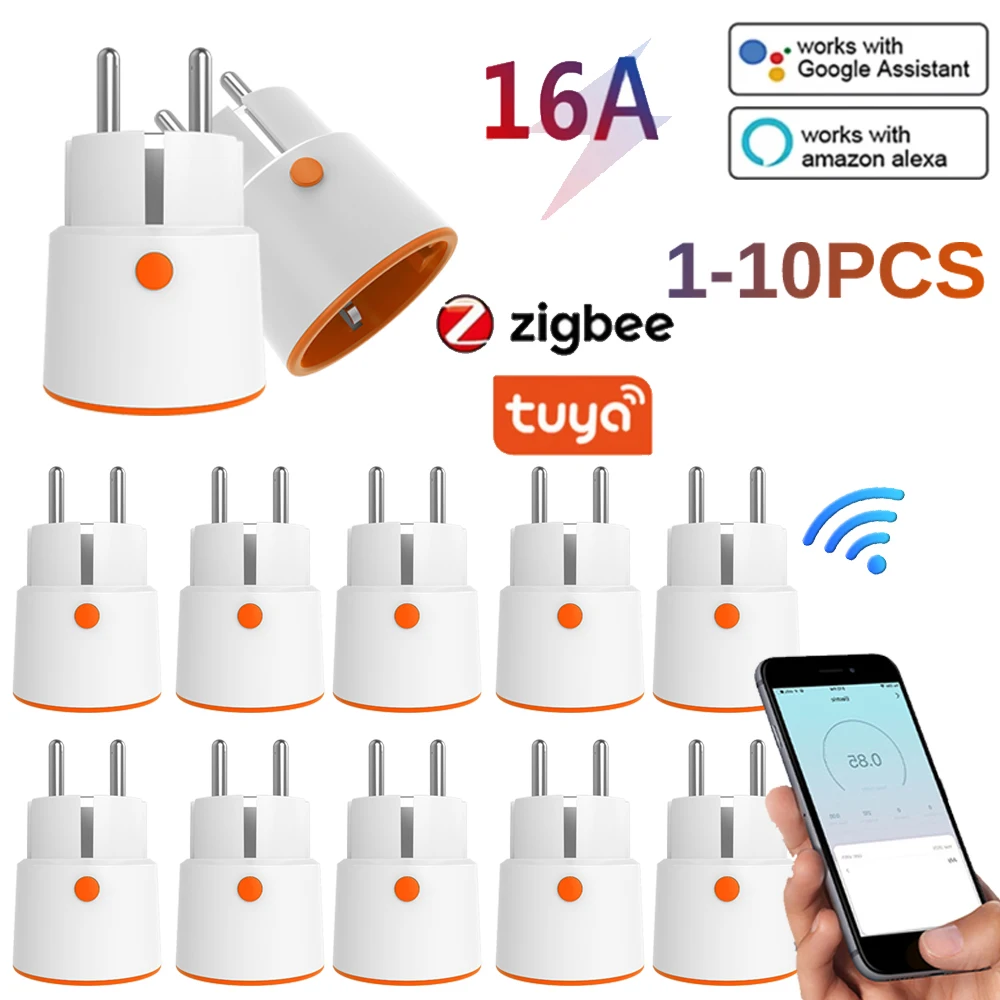 1-10pcs-Tuya-ZigBee-3-0-Smart-Power-Plug-EU-Smart-Socket-Energy-Monitor ...