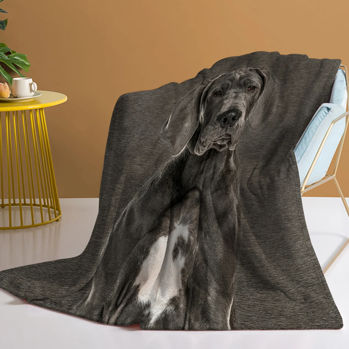 Grey-Great-Dane-Blanket-Printed-Throw-Blanket-Plush-Fluffy-Flannel ...