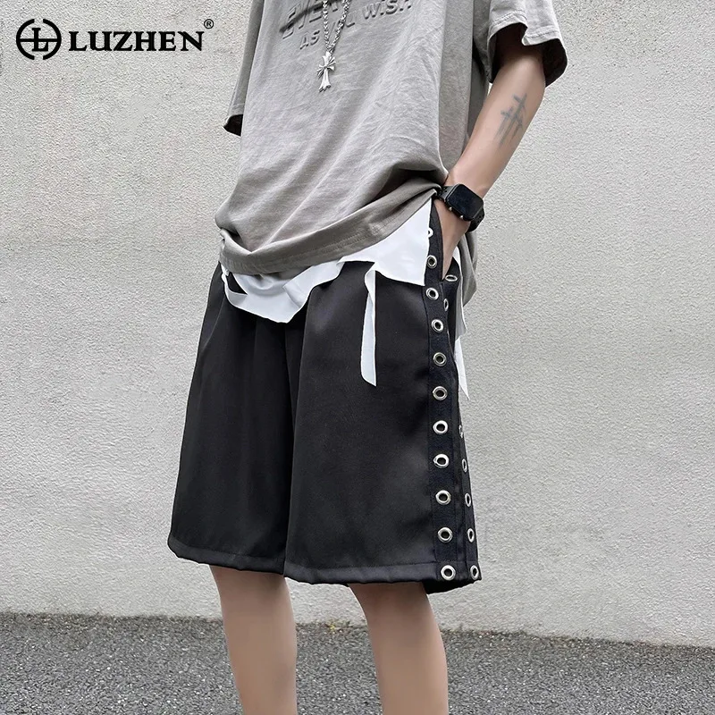 LUZHEN-2024-Metal-Decorate-Design-Stylish-Five-Point-Pants-Summer-New ...