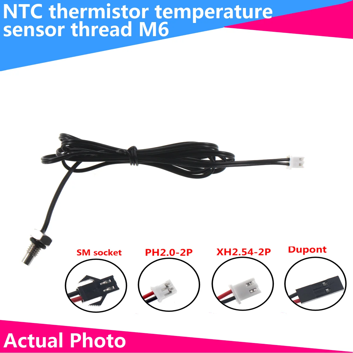 NTC Thermistor 10K 50K 100K 3950 Temperature sensor 304 Stainless steel ...
