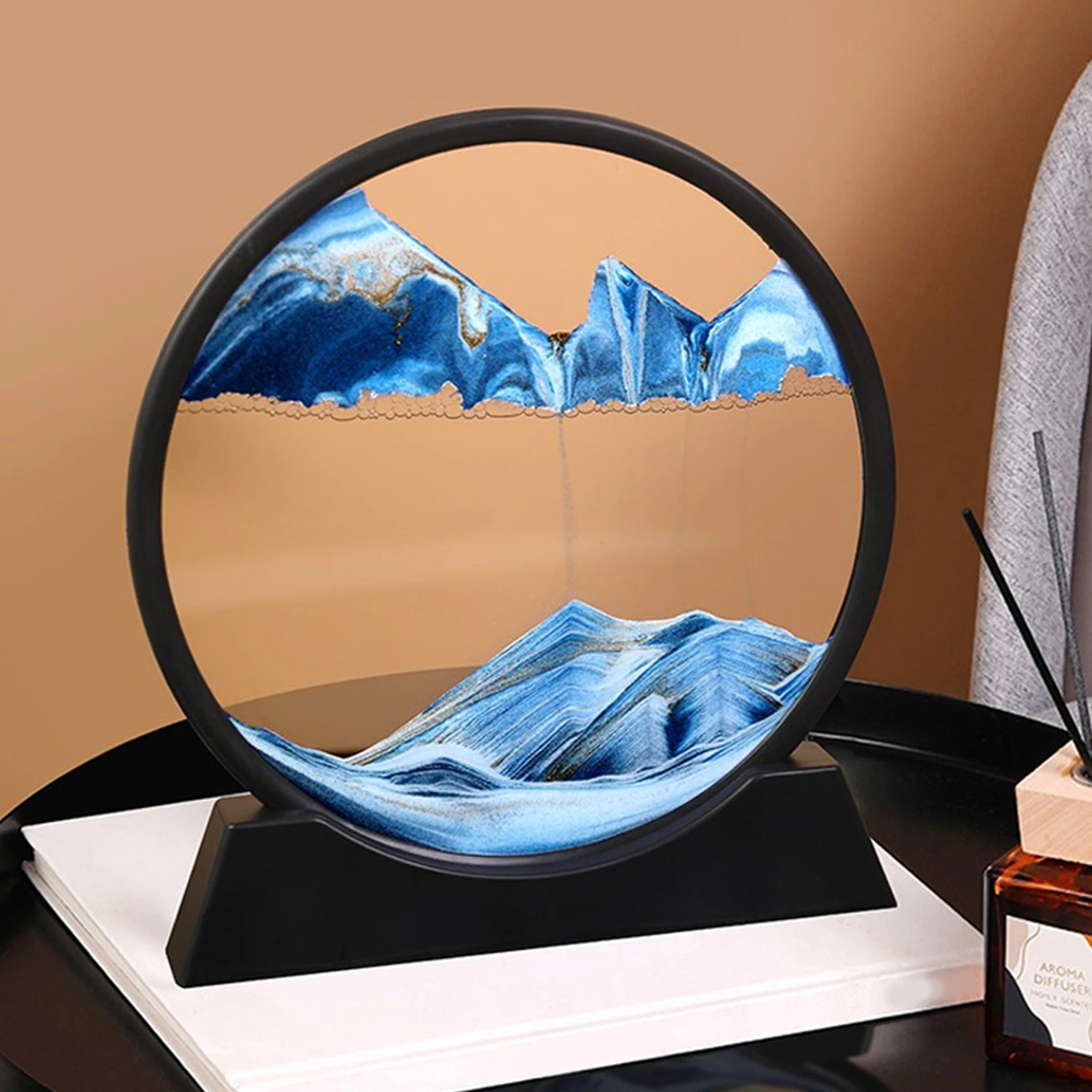 3D-Sandscape-Moving-Sand-Art-Picture-Round-Glass-Deep-Sea-Hourglass ...