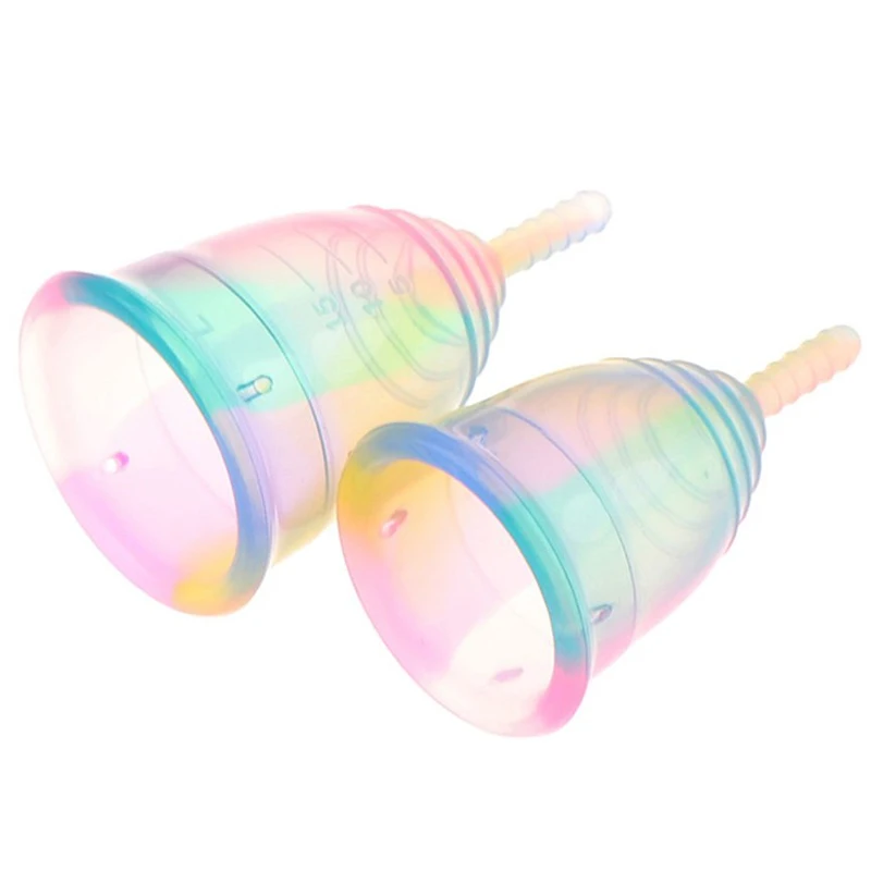 Colorful Women Cup Medical Grade Silicone Menstrual Cup Feminine ...