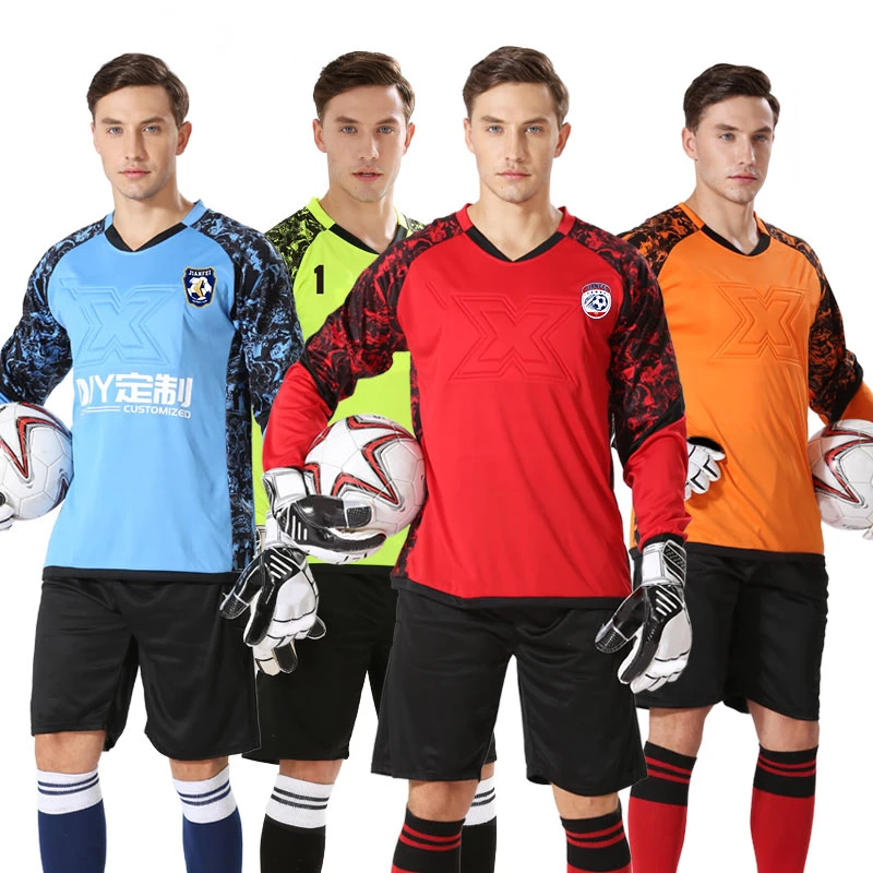 Men Football Goalkeeper Uniform Boy Soccer Goalkeeper Jersey ...