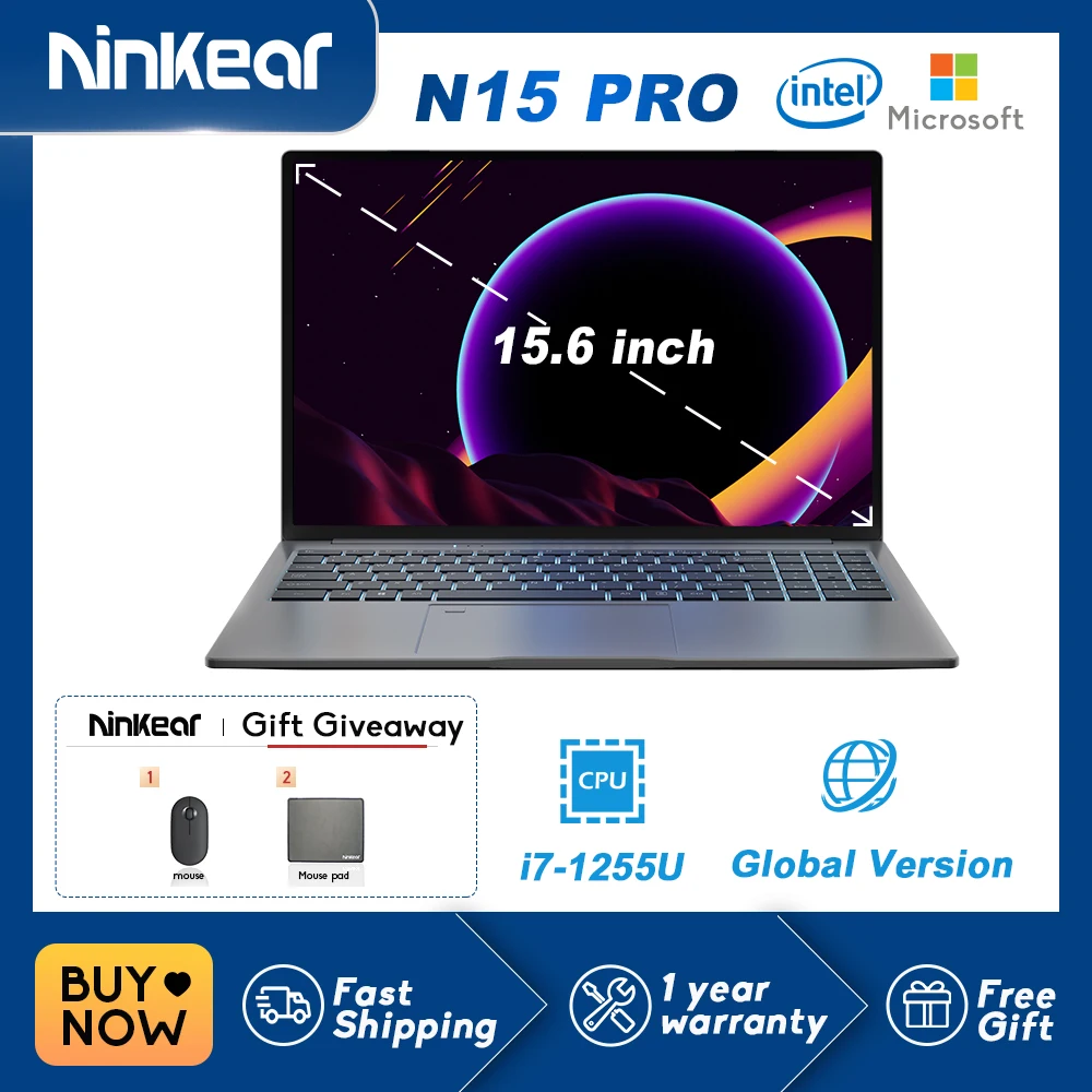 Ninkear-Laptop-N15-Pro-15-6-inch-IPS-1080P-Intel-Core-i7-1255U-32GB ...