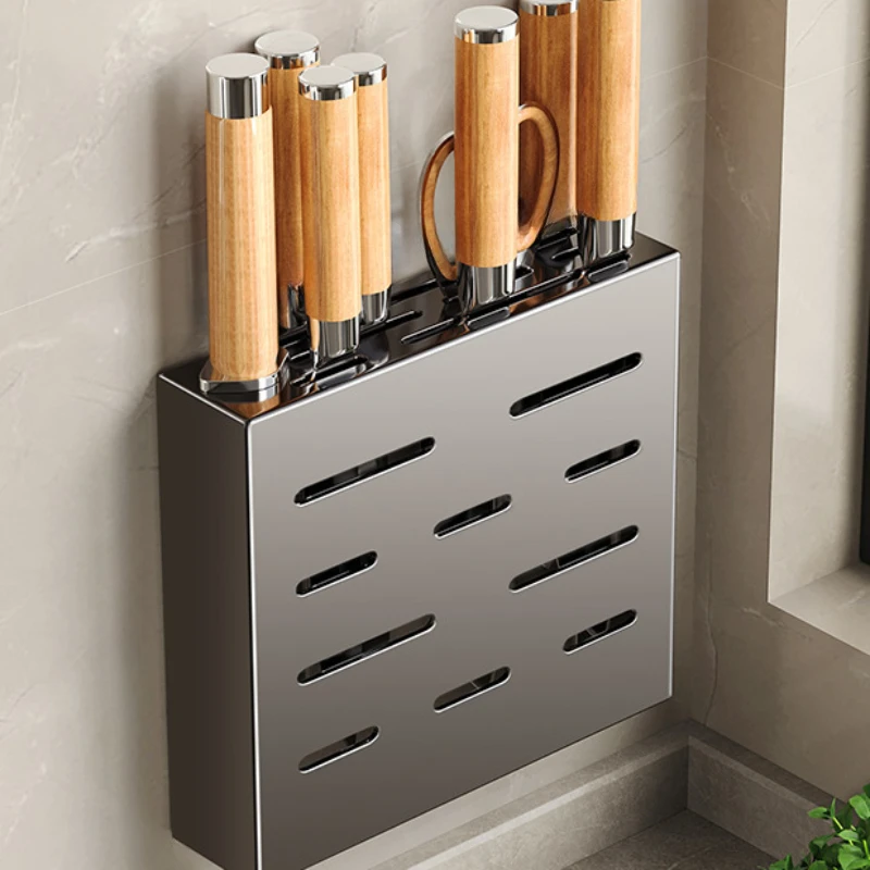 Kitchen-knife-storage-box-knife-holder-non-perforation-wall-mounted ...