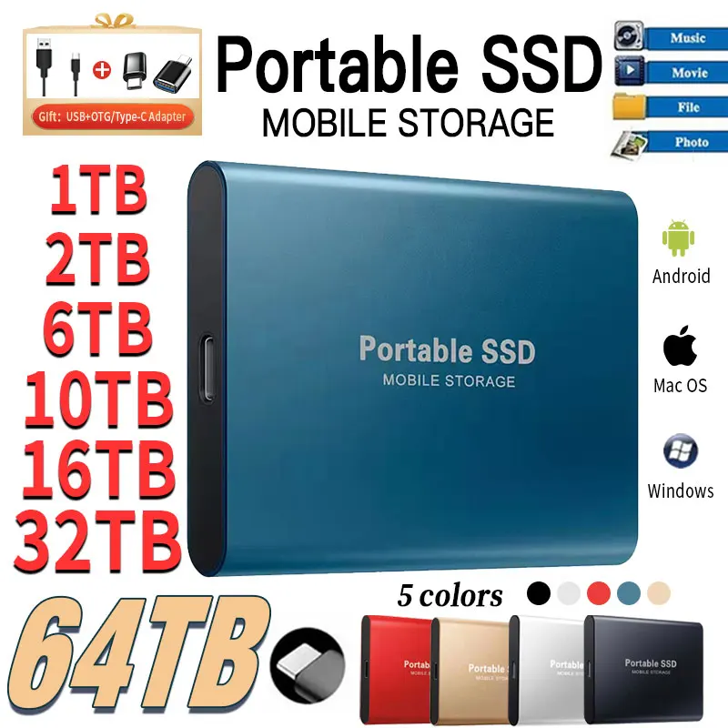 New-external-hard-drive-1TB-High-Speed-SSD-2TB-External-Hard-disk-Solid ...