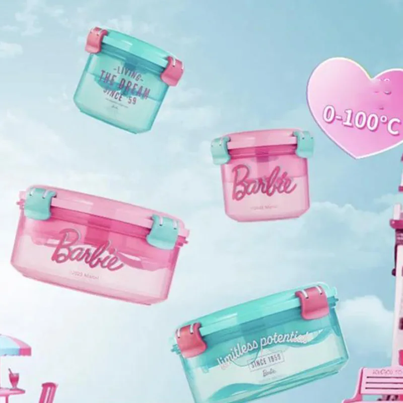 MINISO-Kawaii-Pink-Barbie-Crisper-400ML-Cute-Shining-Series-PP-Plastics ...