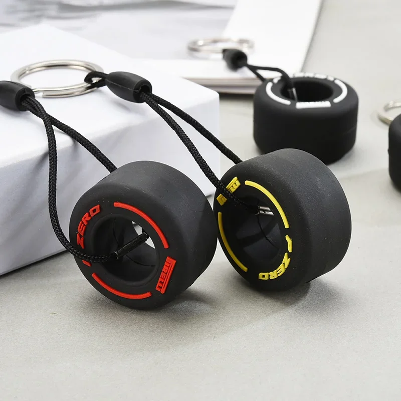 Luxury-Mini-F1-Racing-Tire-Keychain-Car-Key-Accessories-PVC-Tyre ...