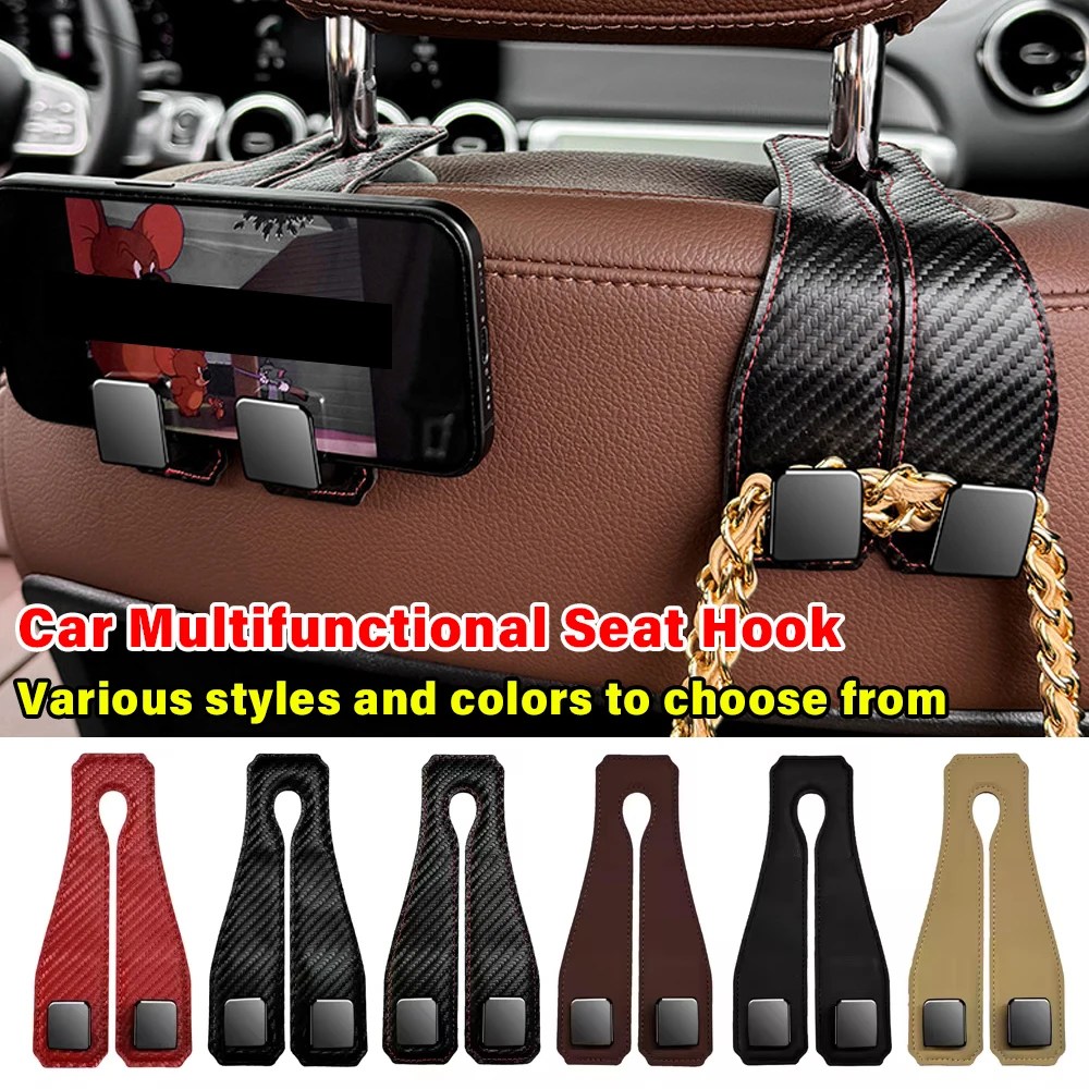 Universal Car Headrest Hook Premium Suede Rear Seat Hanging Dual Hook ...