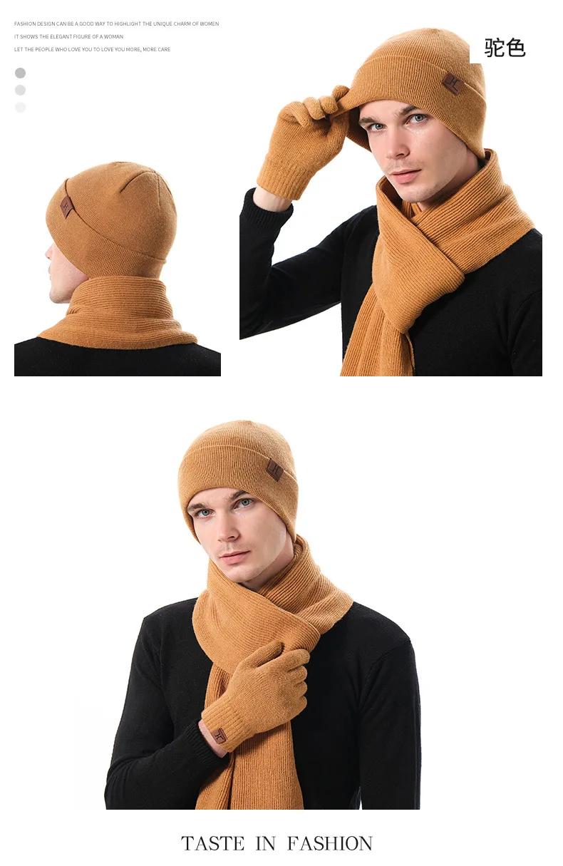 Ensemble écharpe et gants pour hommes et femmes,bonnet en laine ...