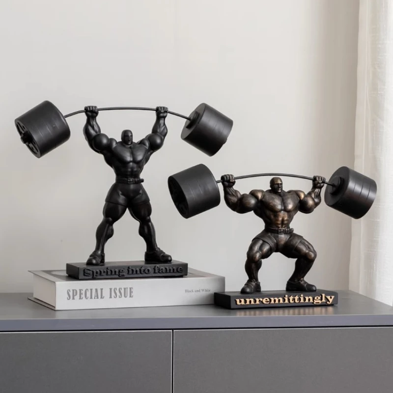 Muscle-Man-Weightlifting-Sculpture-Fitness-Bodybuilding-Ornament ...