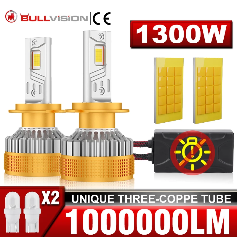 1300W-H11-H7-Canbus-H4-LED-6000K-1000000LM-Headlight-High-Power-Bold ...