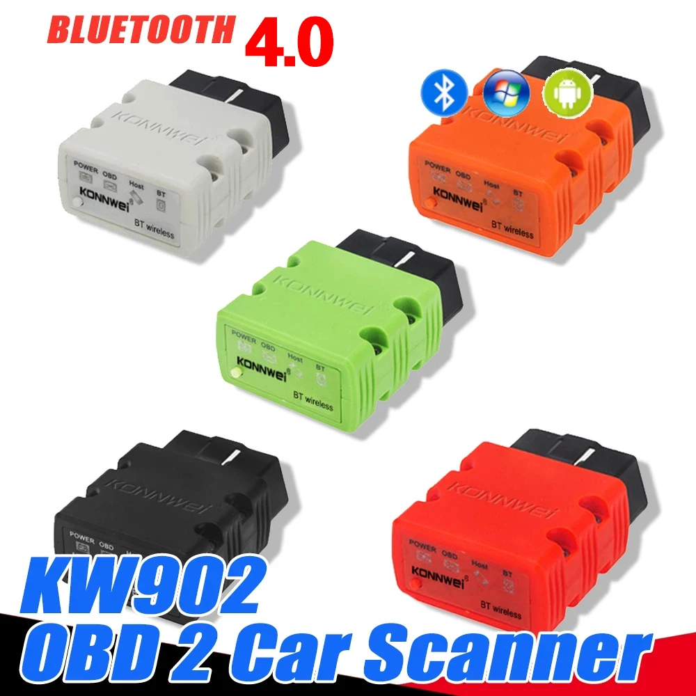 Elm327 V1.5 Bluetooth KW902 OBD2 Elm 327 OBD 2 Car Diagnostic-Tool Scanner V1.5 Chip PIC18F25K80 ...