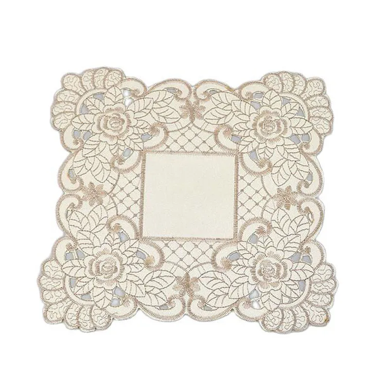 SET DE TABLE,ivory 5-square 20cm--Napperon de table en satin en ...