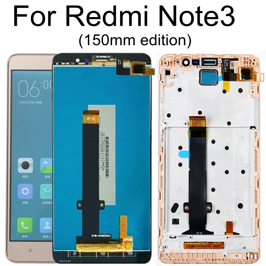 Pantalla táctil Lcd de 150mm para Xiaomi Redmi Note 3, con Marco ...