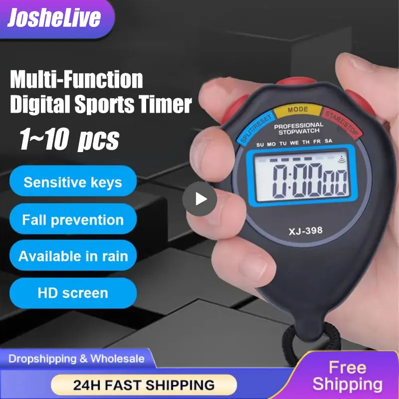 1-10PCS-Multi-function-Digital-Sports-Timer-Professional-Stopwatch ...