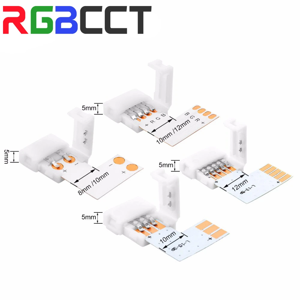 Led Strip Connectors 2pin 8mm 10mm 4pin | 3 Pin Led Connectors Ws2812b Ws2811 - 2pin - Aliexpress