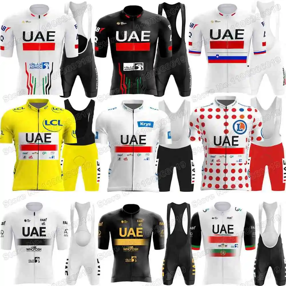Ensemble de maillot de cyclisme UAE Team 2024 pour hommes, champion du monde, Slovénie, Tadej ...