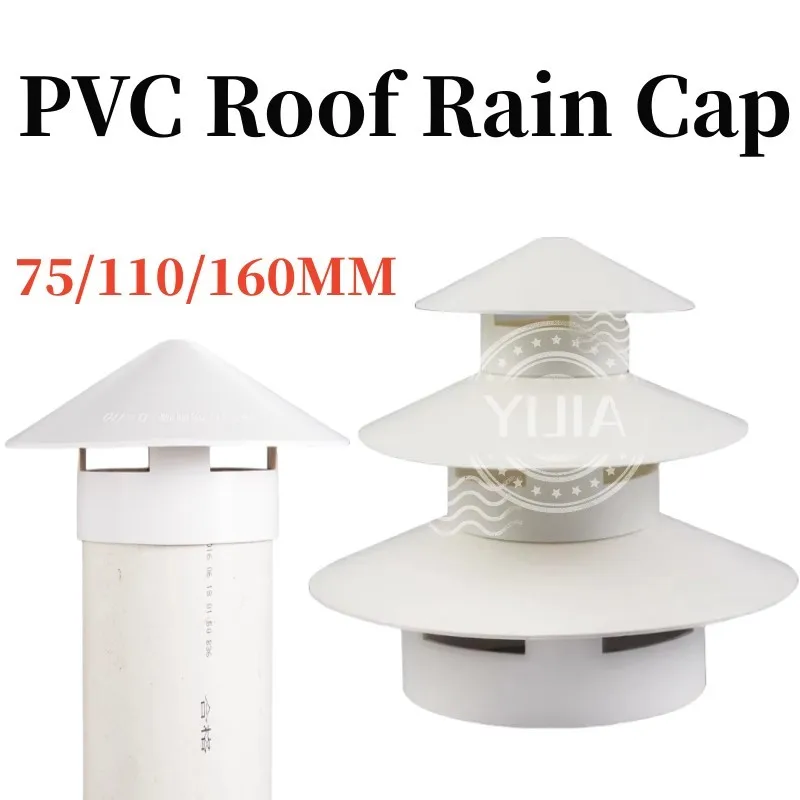 PVC-Roof-Air-Vent-Grille-Round-Roof-Rain-Cap-Pipe-Waterproof-Chimney ...