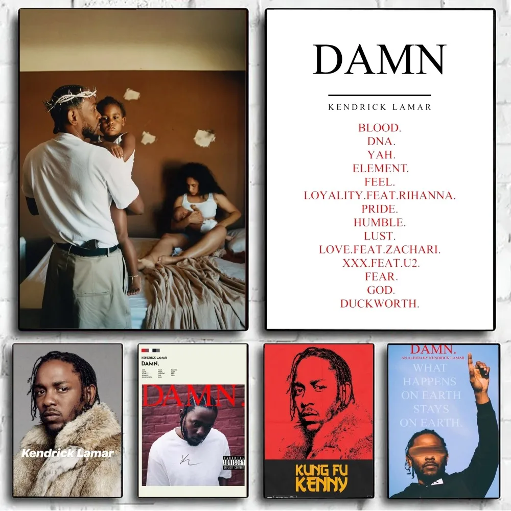 Damn-Kendrick-Lamar-Poster-No-Framed-Poster-Kraft-Club-Bar-Paper ...