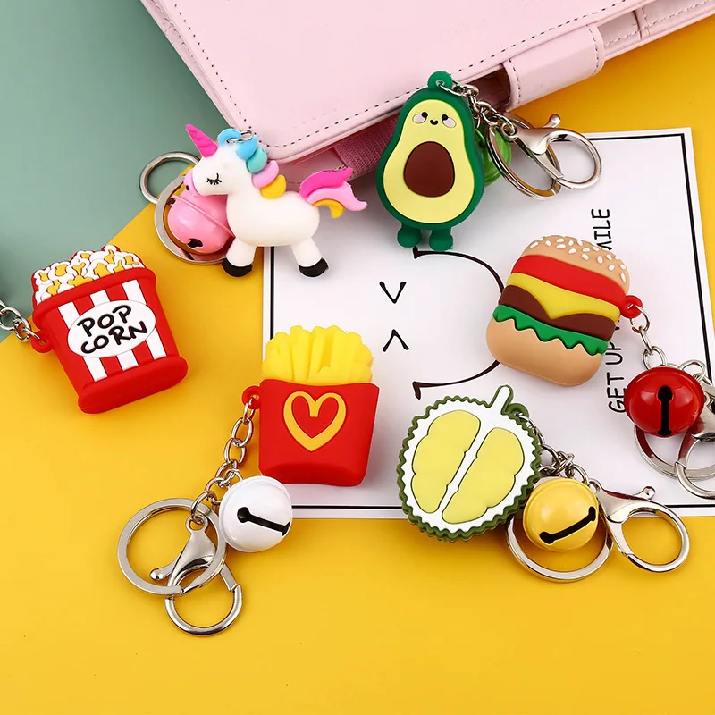 Creative-Simulation-Food-Keychain-Lovely-Burger-French-Fries-Durian ...