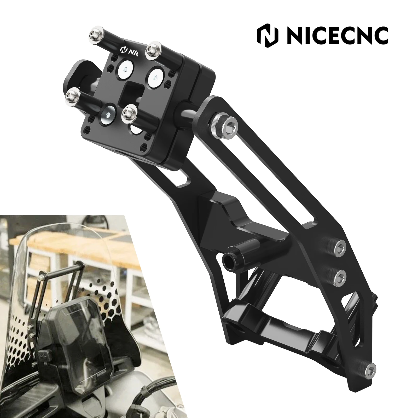 NICECNC オートバイナビゲーション GPS サポートブラケット Ducati Desert X 2022 2023 2024 ...