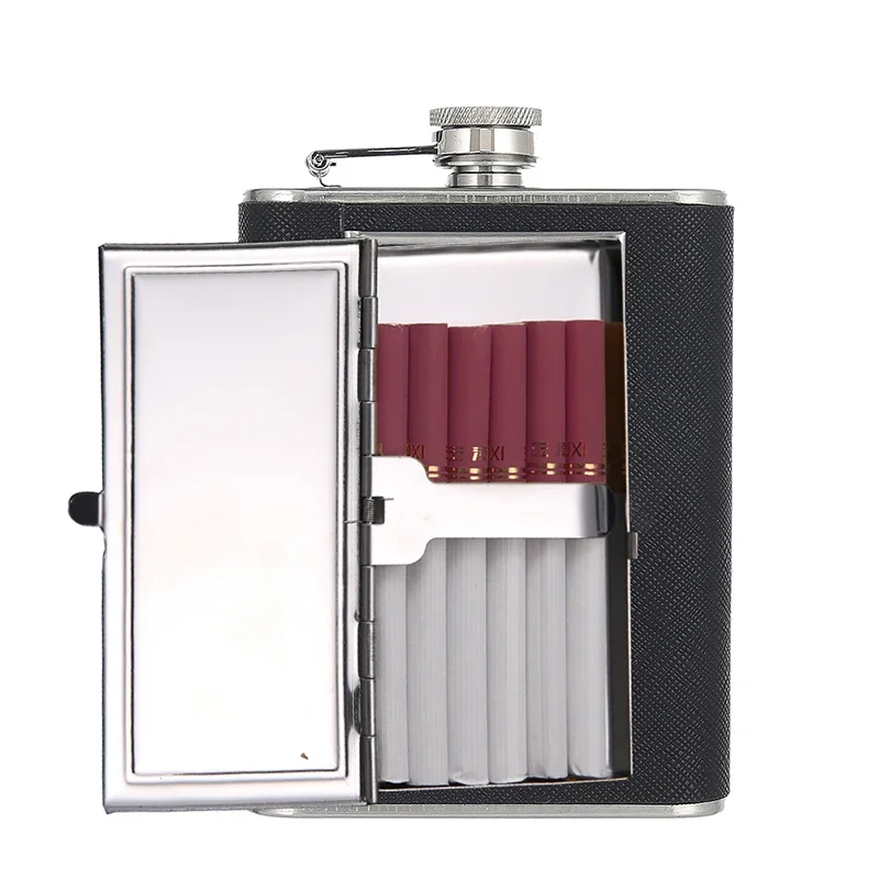 Creative-Whiskey-Wine-Flask-Bottle-Hidden-Cigarette-Case-Pocket-Leather ...