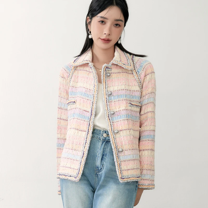 Wool-Coat-Autumn-Winter-Designer-Turn-Down-Collar-Wool-Blend-Tweed ...