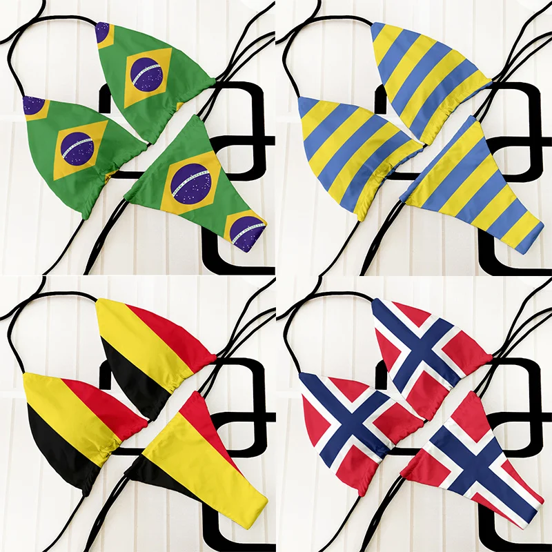 National-flag-pattern-printed-bikini-swimsuit-women-s-micro-push-up ...