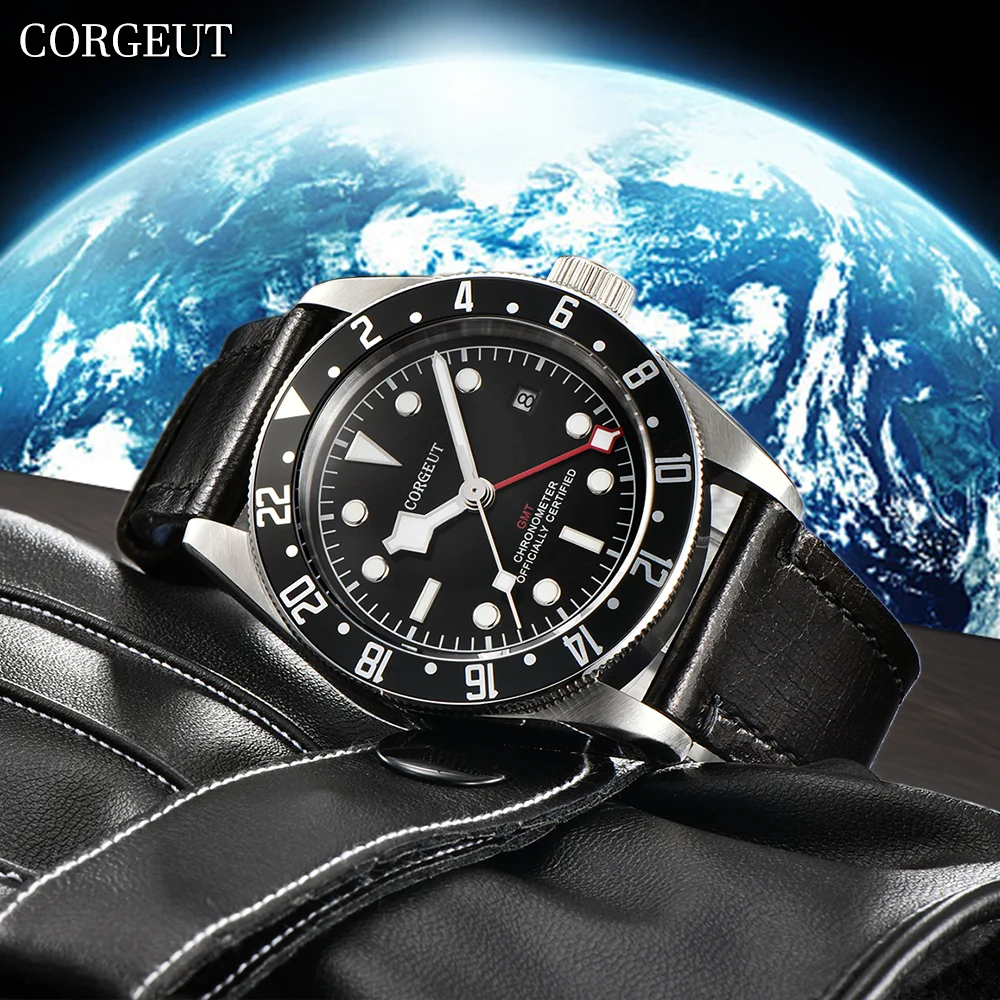 CORGEUT 41mm High Luxury Business Trip Men's Watches GMT Automático ...
