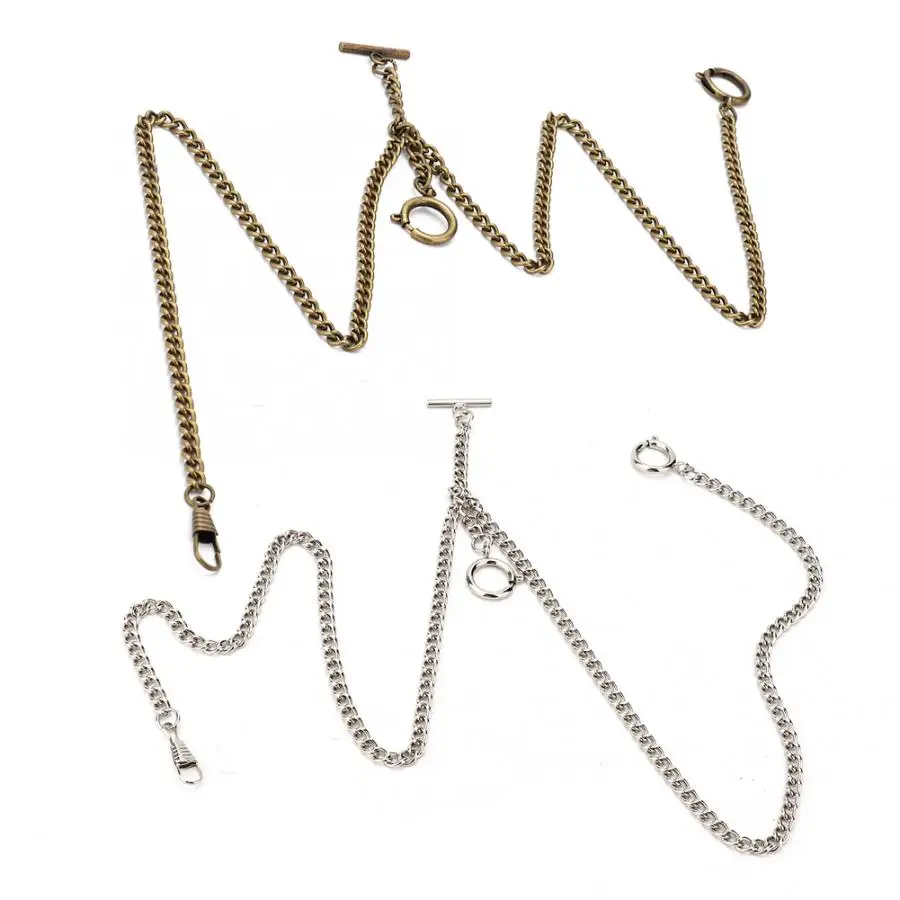 44-65cm-Retro-Vintage-Metal-T-bar-O-Shape-Pocket-Watch-Chain-Link ...