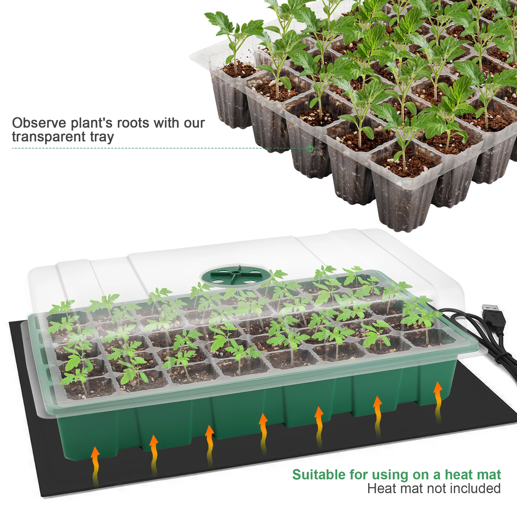 Seed Trays, 40 Holes Cell Propagator Seedling Tray – Yard Works Essentials