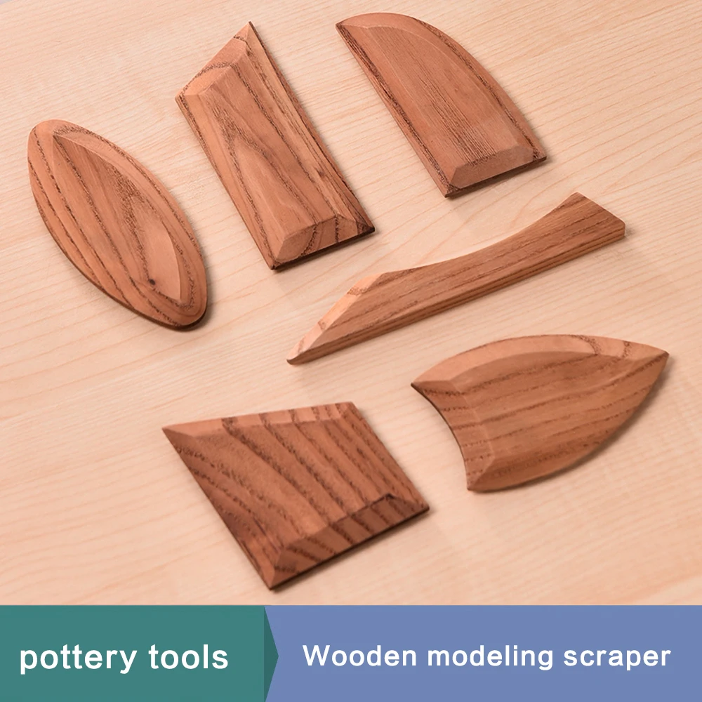 NEW-6-kinds-pottery-tools-toon-wood-scraper-clay-modeling-scraper-hand ...